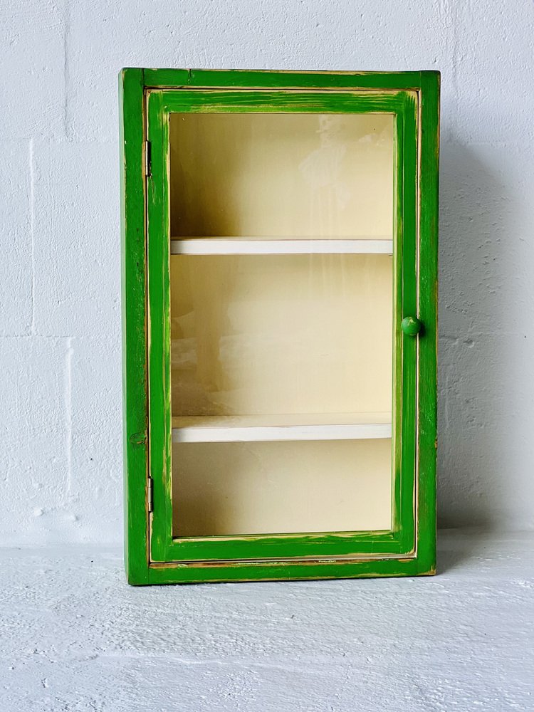 Vintage Wall Cabinet with Glass Door for sale at Pamono
