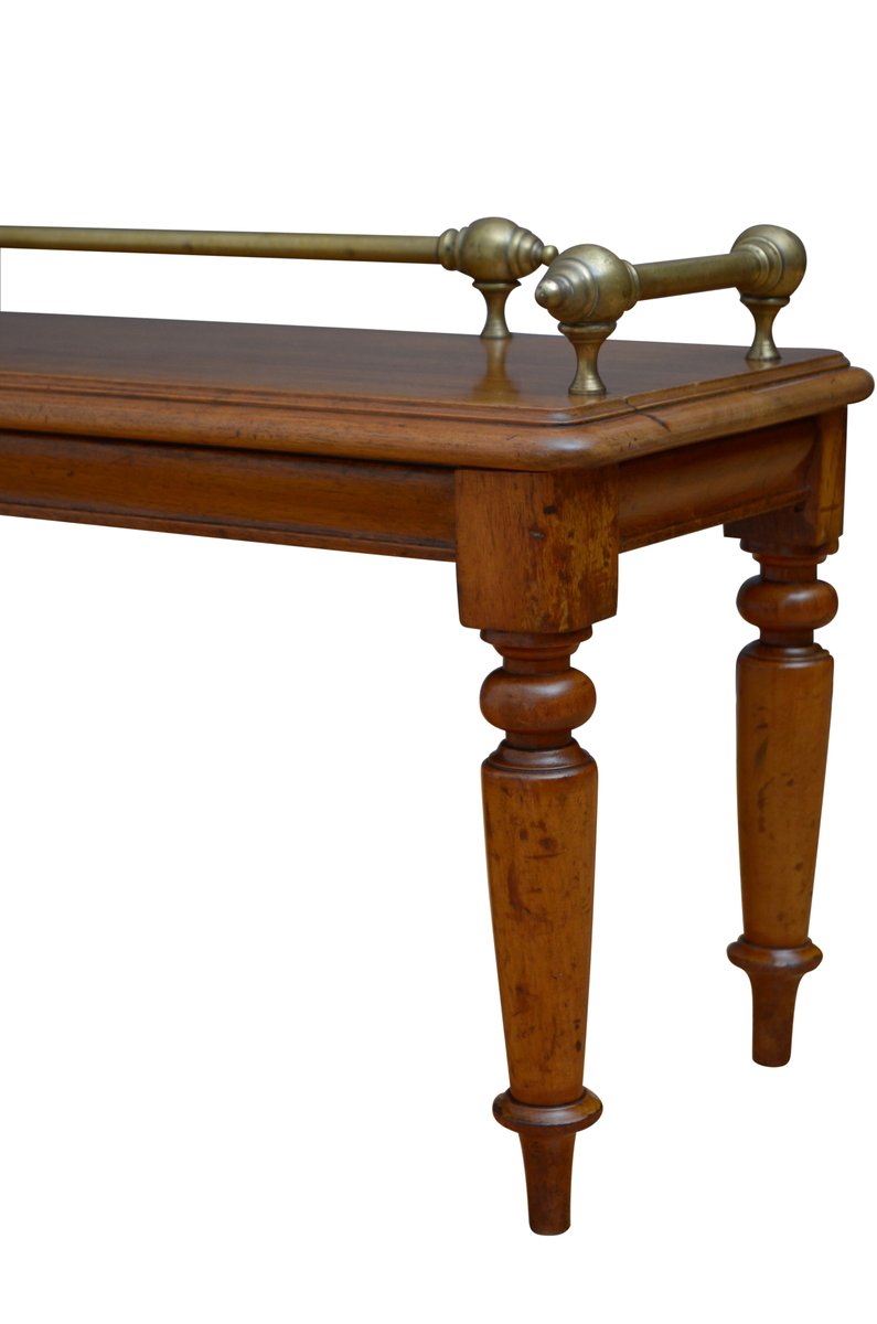 English Victorian Walnut Hall Bench, 1860s for sale at Pamono