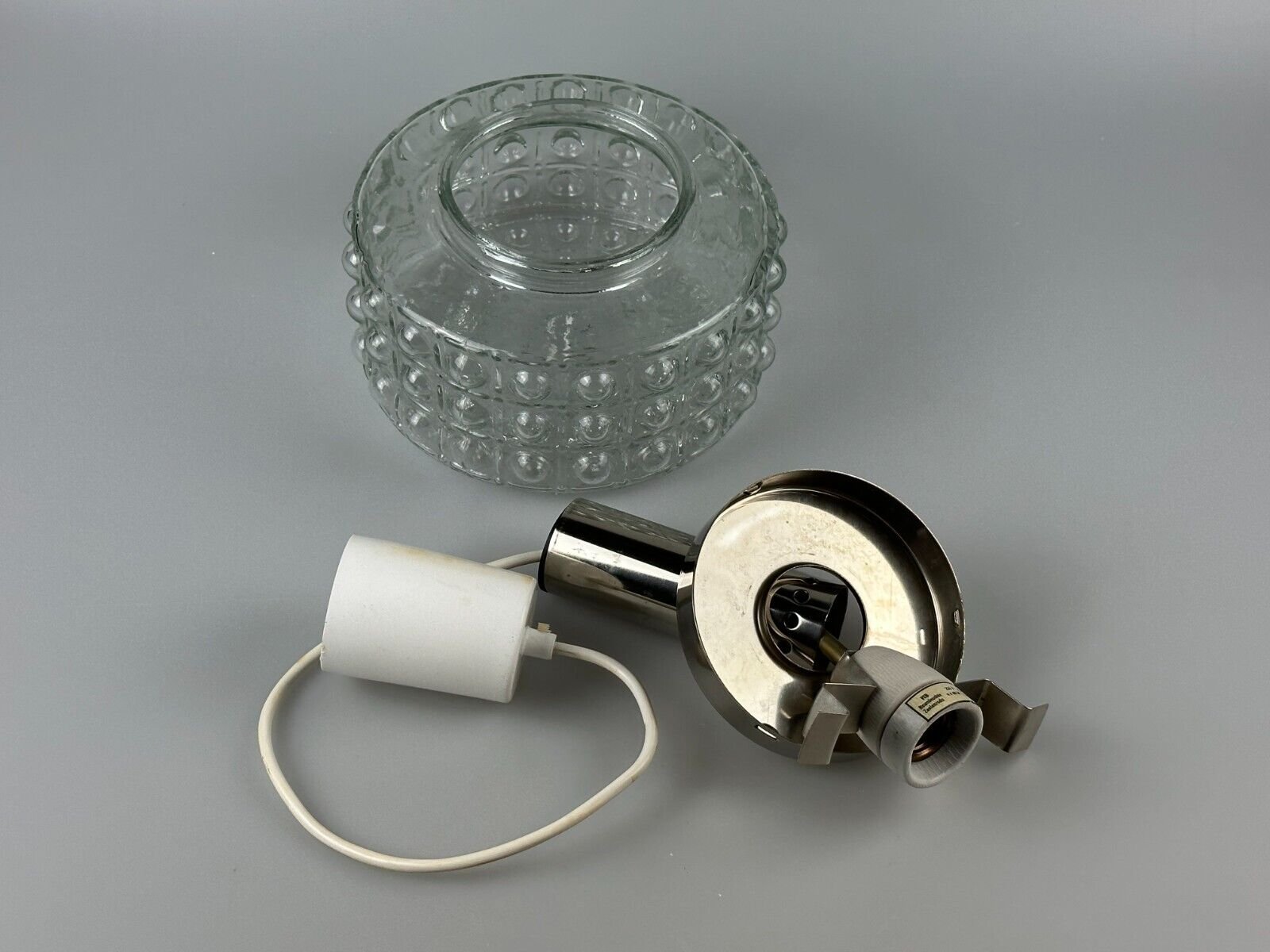Vintage Space Age Hanging Lamp in Chrome and Glass from Veb Deutsche ...