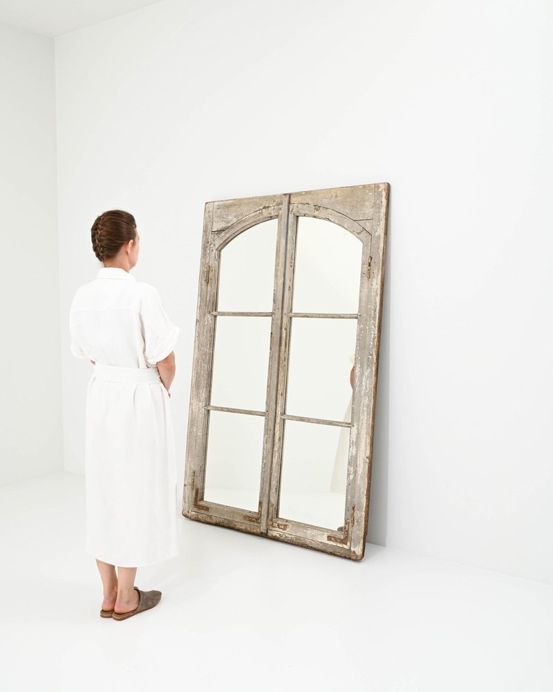 19th Century French Wooden Window Mirror for sale at Pamono