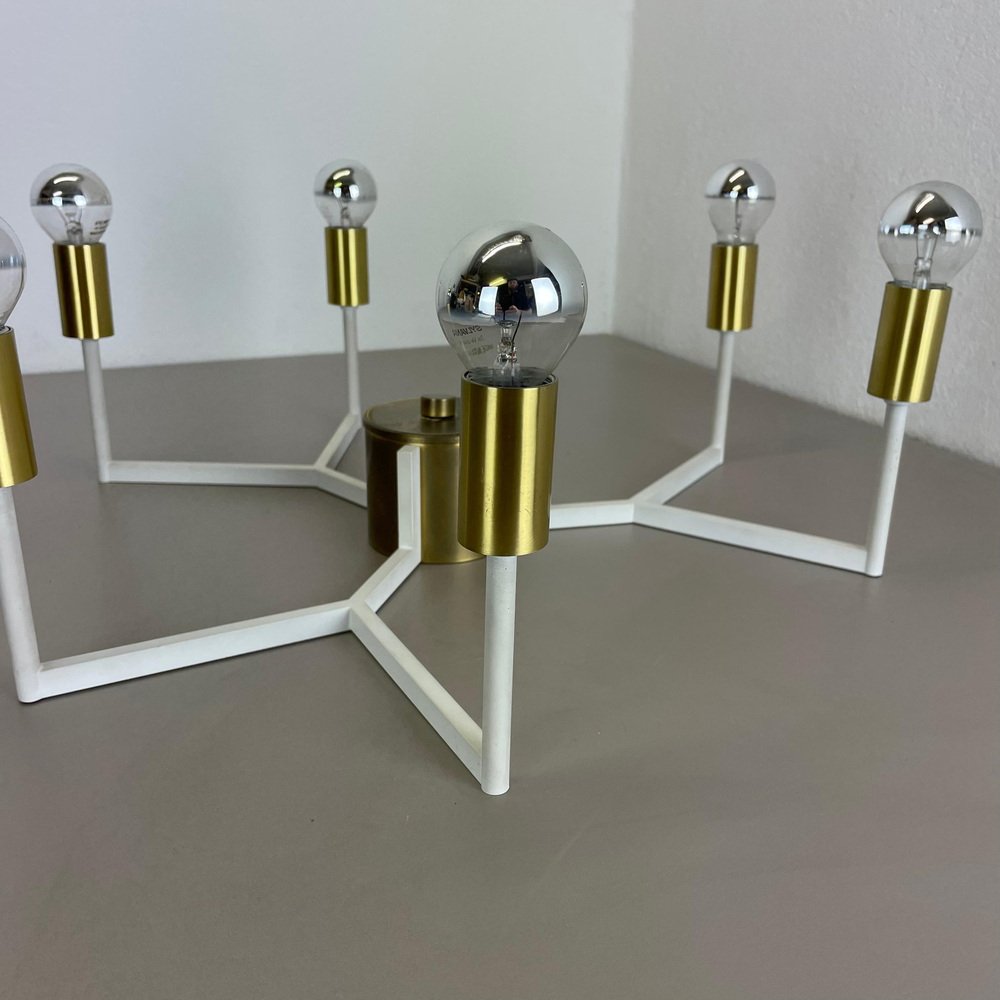 Large Brass Italian Cubic Sputnik Ceiling Light Flush Mount by Gio ...