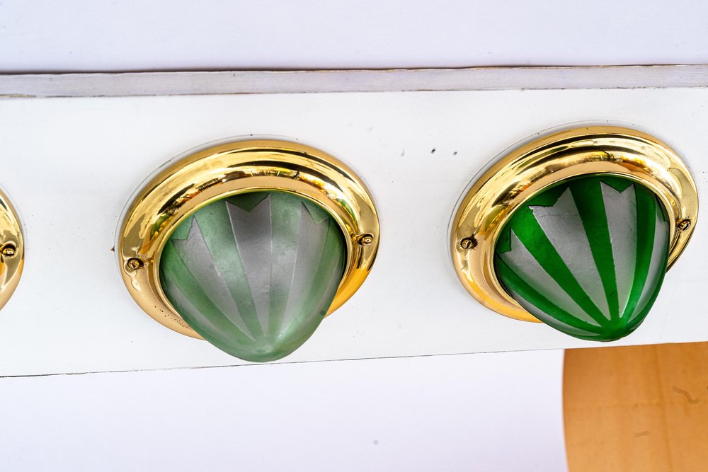 Art Deco Spotlights with Original Glass Shades, Vienna, 1920s, Set of 6 ...