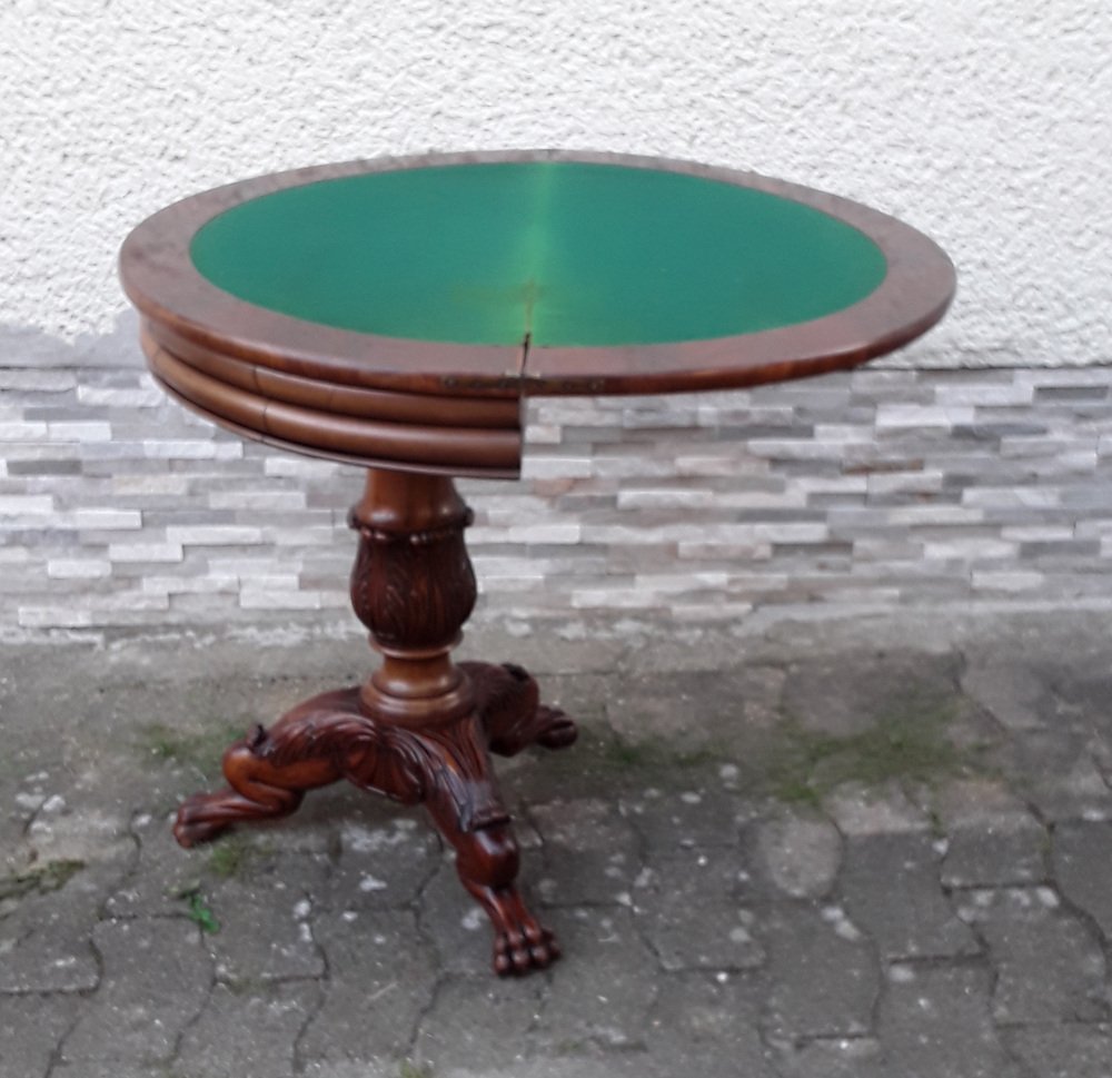 Antique German Gaming Table in Mahogany, 1860 for sale at Pamono
