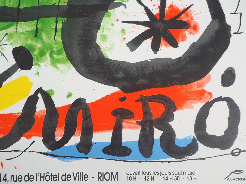 Joan Miro, Figur mit Hut und Stern, 1990er, Lithografisches Poster bei ...