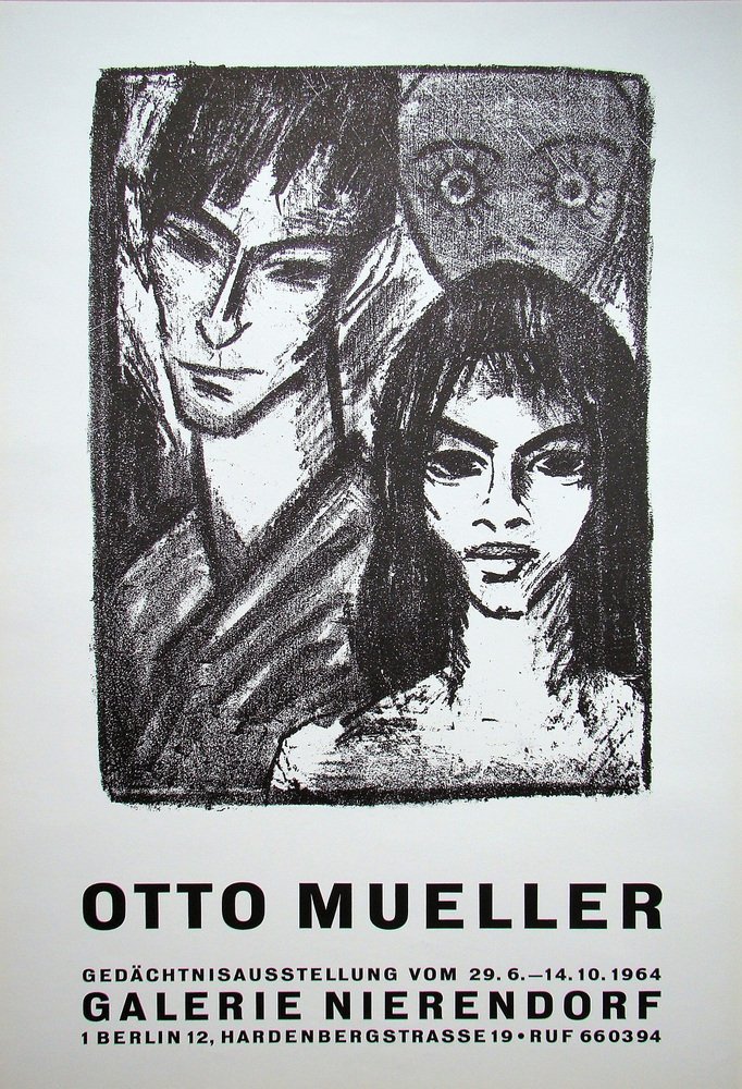 Otto Mueller, Gypsy couple, 1964, Lithographic Exhibition Placard for ...