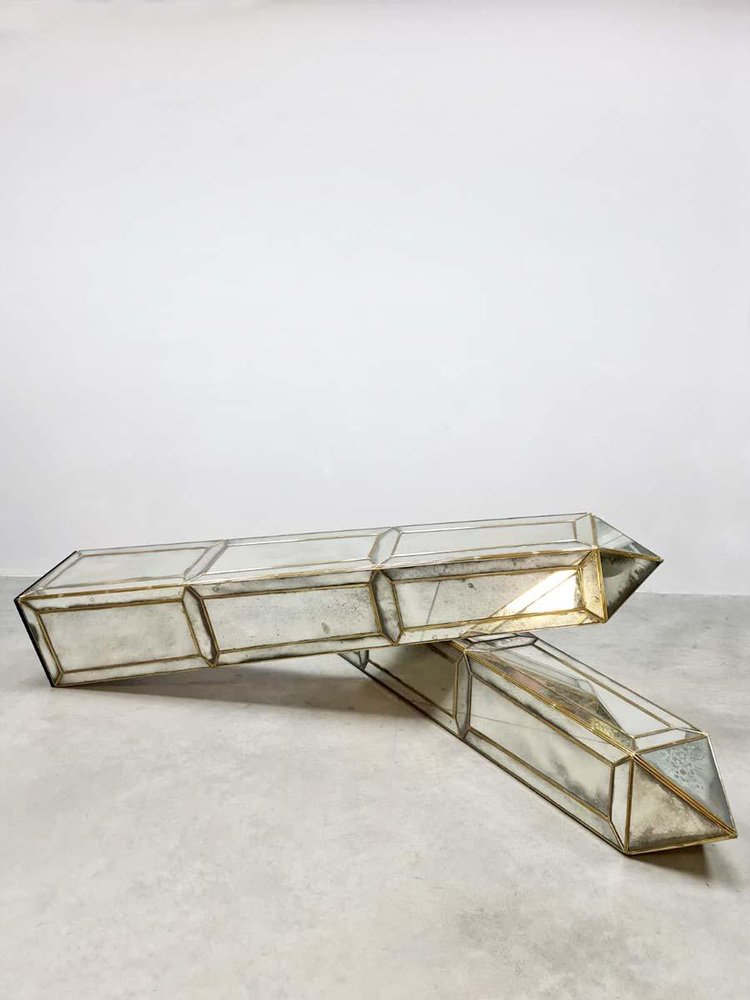Vintage Mirror Glass Obelisk Sculptures by Olivier De Schrijver, 1990s ...