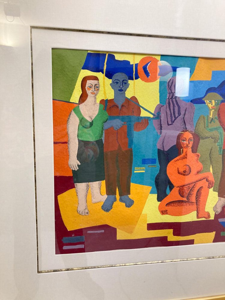 Leclère, Mid-Century Modern, 1960s, Watercolor for sale at Pamono