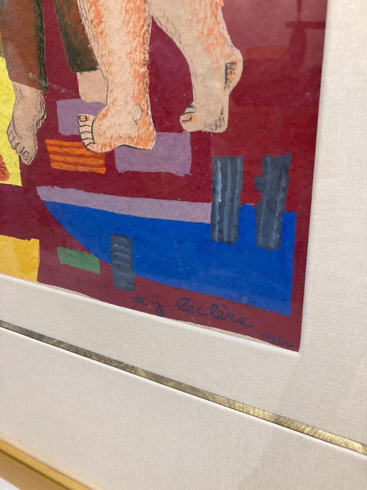 Leclère, Mid-Century Modern, 1960s, Watercolor for sale at Pamono