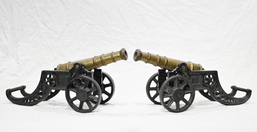 Antique Cast Iron Cannons with Gunmetal Barrels 1920, Set of 2 for sale ...