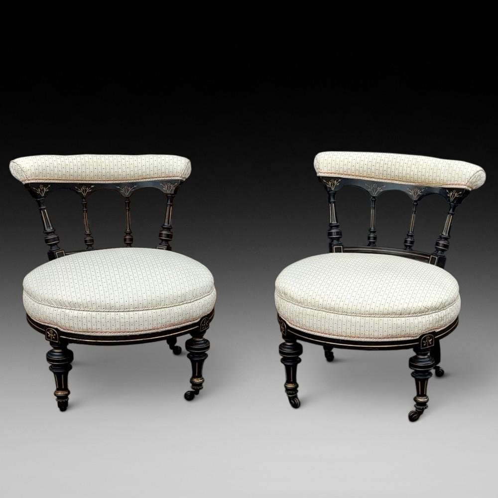 Set of Victorian Aesthetic Era Ebonised Children's Chairs for sale at ...
