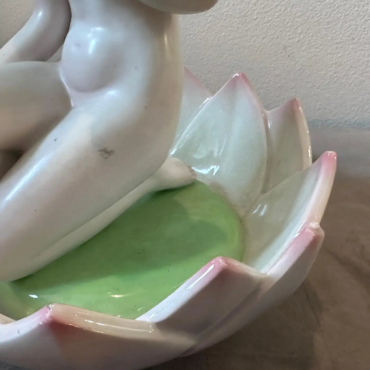 Art Deco Porcelain Figure of a Woman on a Flower by Giovanni Ronzan ...