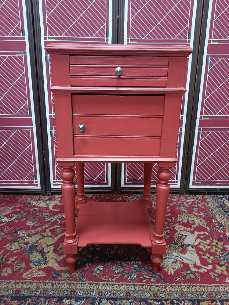 Classic Bedside Table with White Marble for sale at Pamono