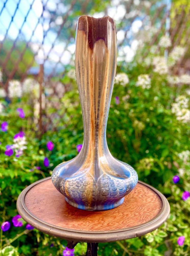 Large Art Nouveau Handmade and Hand Glazed Soliflore Vase, 1930s for ...