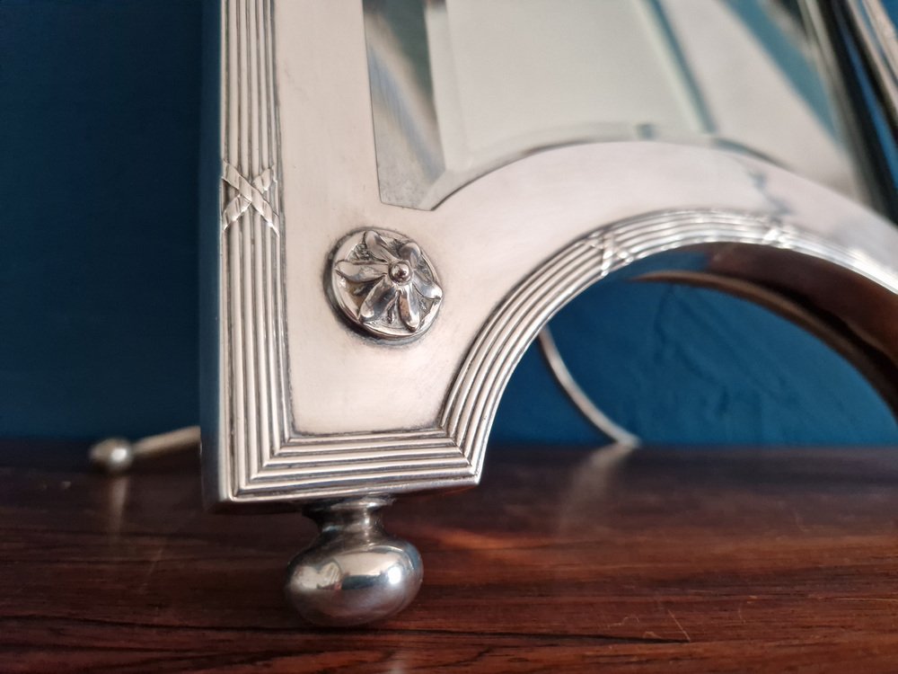Large Table Mirror with Silver Frame from Gebrüder Kühn, 1920s for sale ...