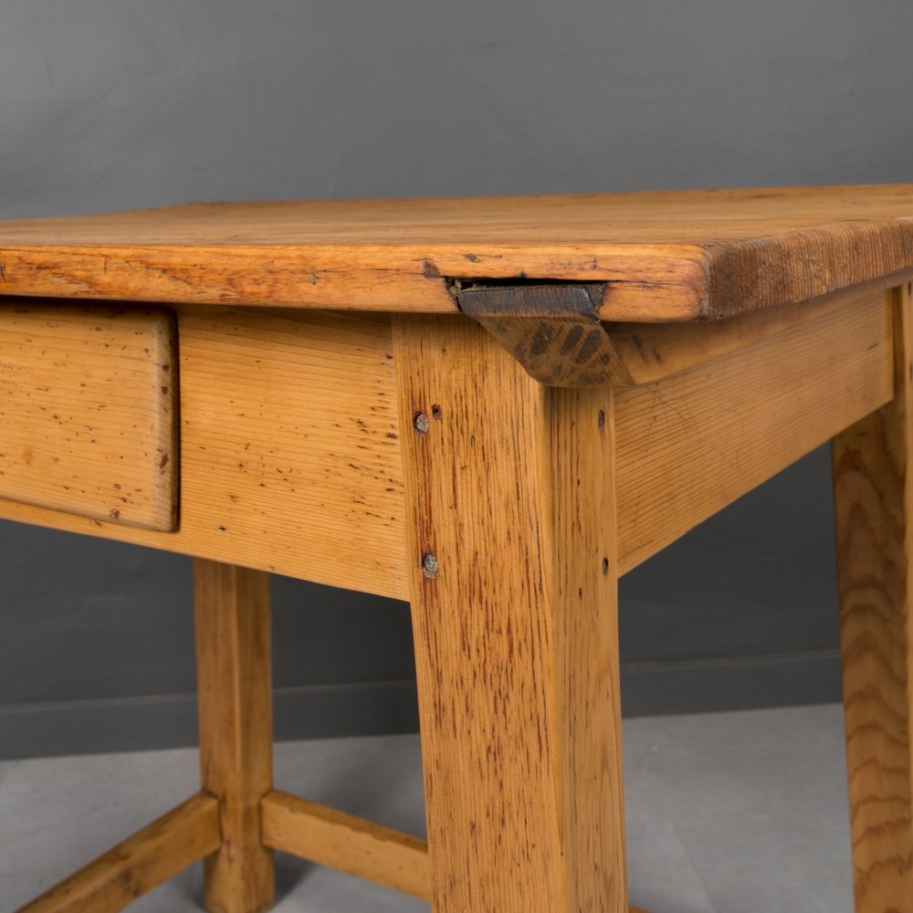 Small Vintage Worktable in Pine for sale at Pamono
