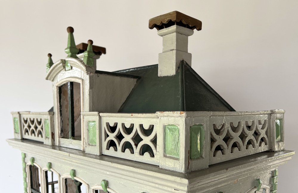 Late 19th Century Dutch Handmade Wooden Bird Cage Dutch Mansion, 1890s ...