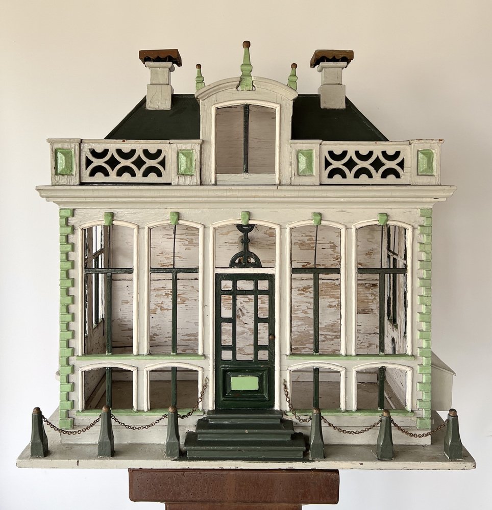 Late 19th Century Dutch Handmade Wooden Bird Cage Dutch Mansion, 1890s ...