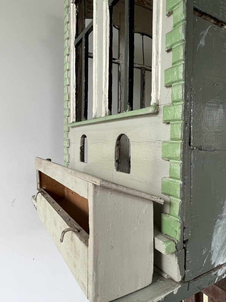 Late 19th Century Dutch Handmade Wooden Bird Cage Dutch Mansion, 1890s ...