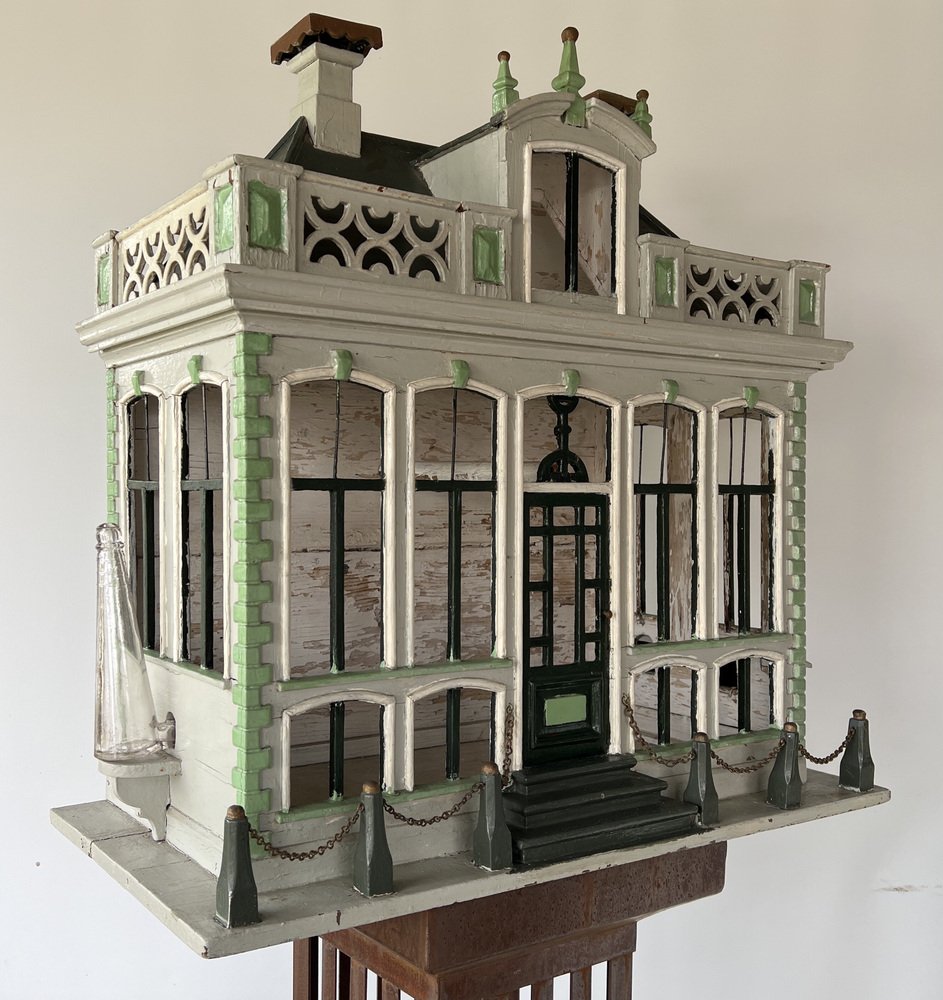 Late 19th Century Dutch Handmade Wooden Bird Cage Dutch Mansion, 1890s ...