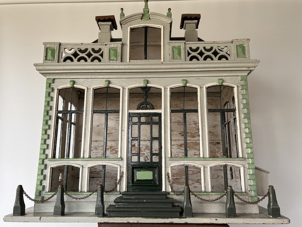 Late 19th Century Dutch Handmade Wooden Bird Cage Dutch Mansion, 1890s ...