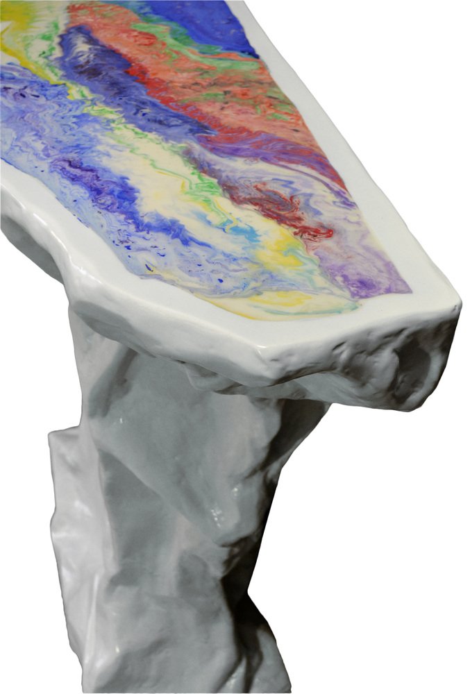 White Scagliola Sculpture Console Table from Cupioli Living for sale at ...