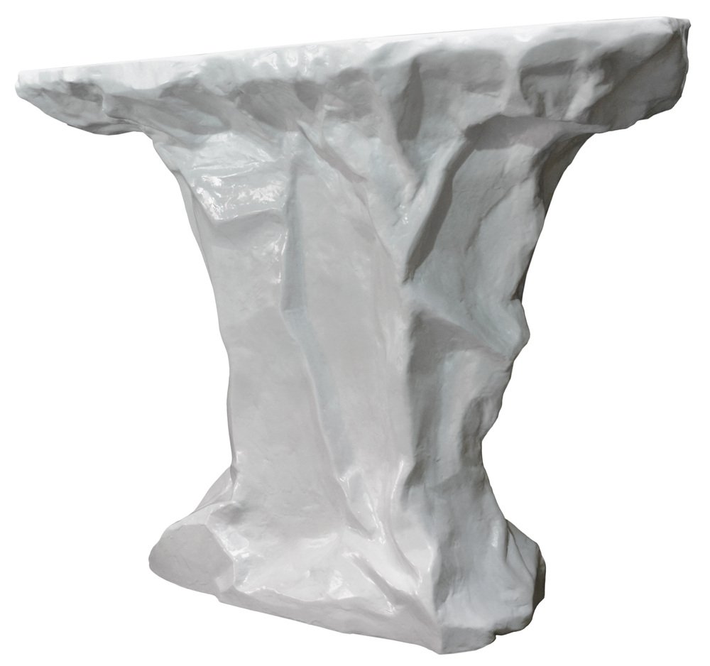 White Scagliola Sculpture Console Table from Cupioli Living for sale at ...
