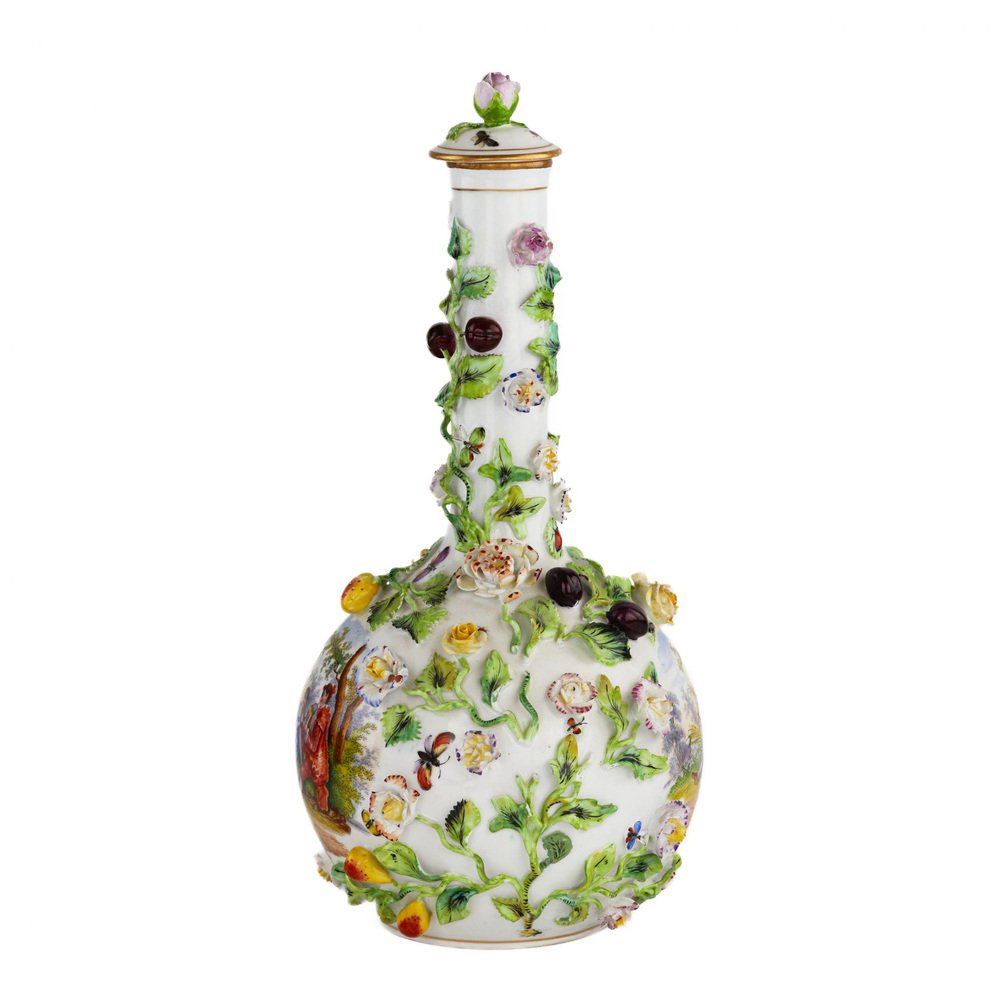 Porcelain Decanter Vase with Neo-Baroque Lid, Dresden, 1890s for sale ...