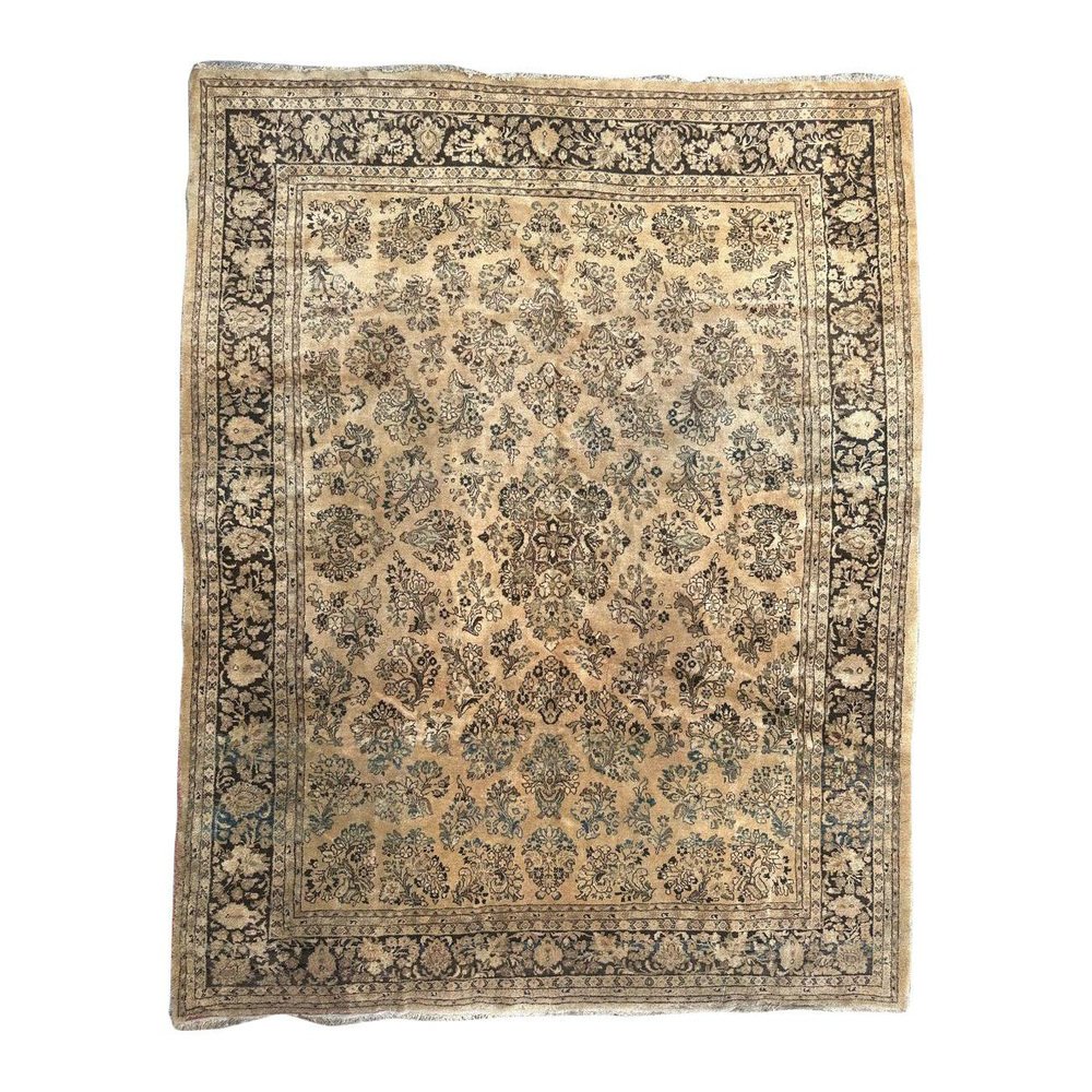 Large Antique Yazd Rug, 1920s for sale at Pamono