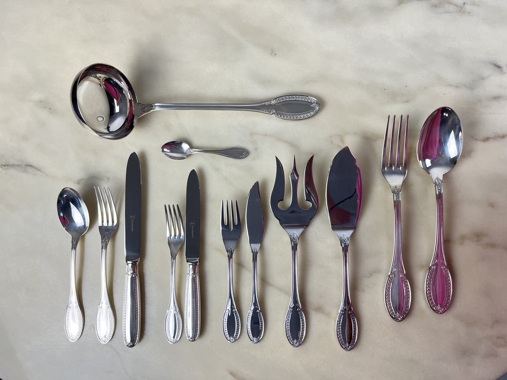 Empire Style Silver Cutlery Set, Italy, 1990s, Set of 101 for sale at ...