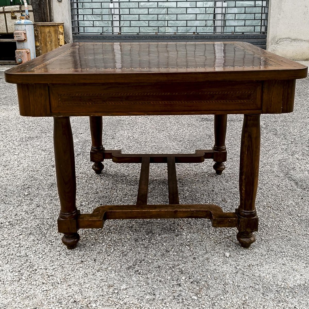 Liberty Table with Inlaid Plan for sale at Pamono