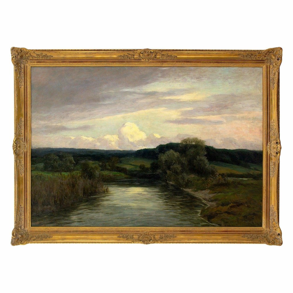 Hans Best, Tranquil River Landscape, 1890s, Oil on Canvas for sale at ...