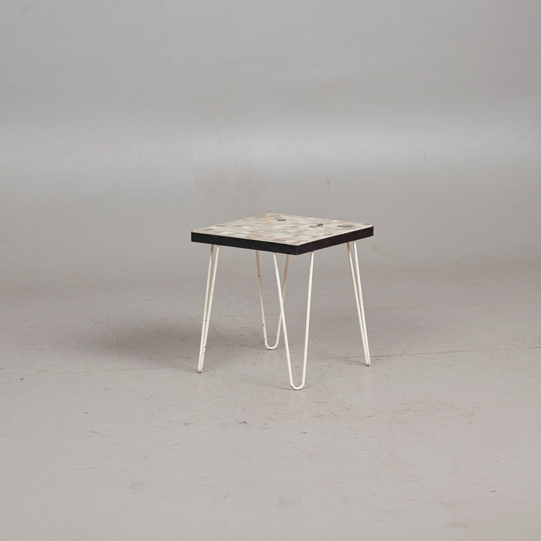 Mid-Century Side Table with Mosaic Stone Inlay, 1960s for sale at Pamono