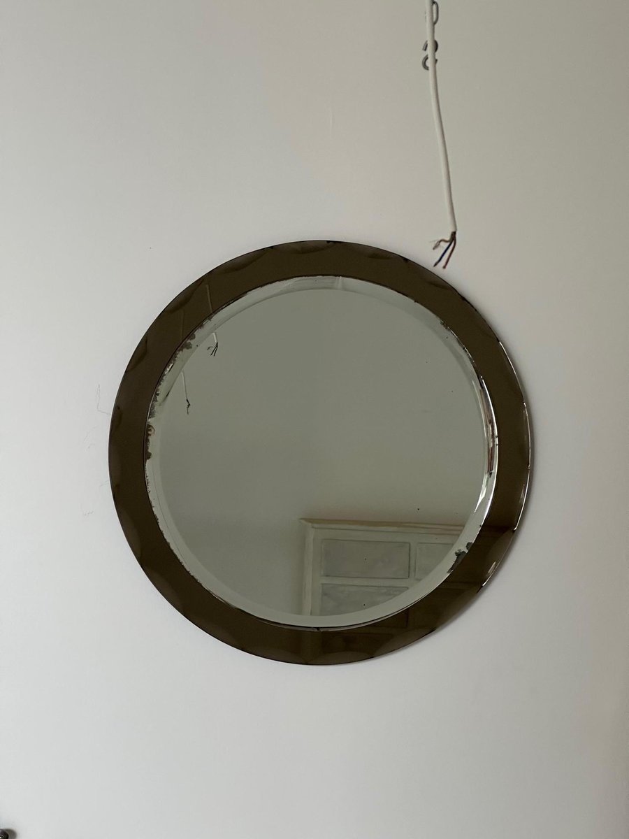 Ground Glass Mirror from Cristal Art, 1970s for sale at Pamono