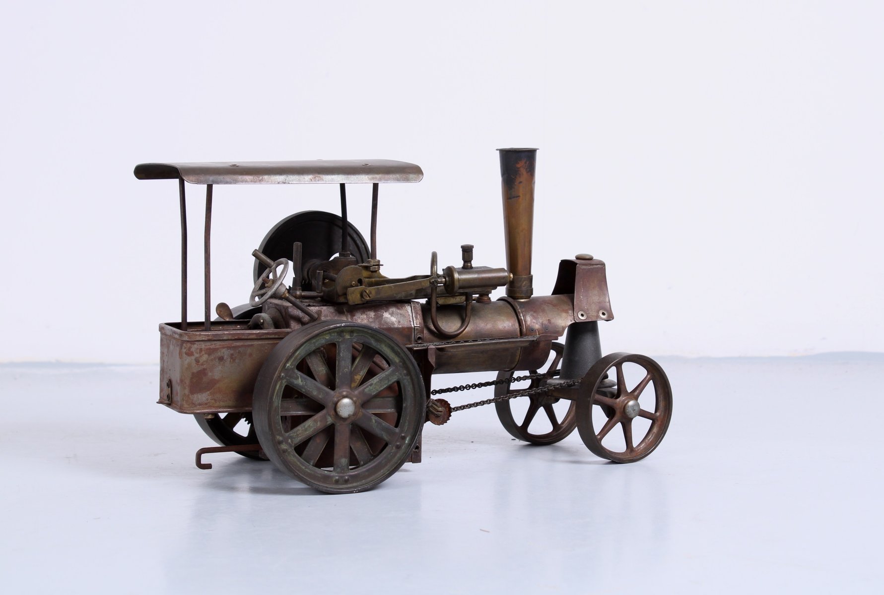Industrial Revolution Style Brass Steam Engine Tractor, 1970s for sale ...