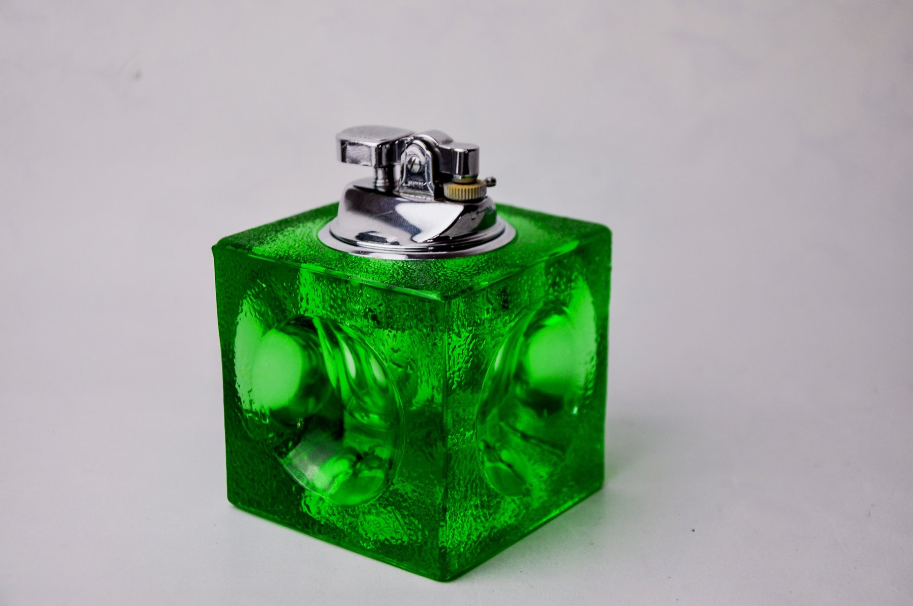Green Ice Cube Lighter in Murano Glass attributed to Antonio Imperatore ...