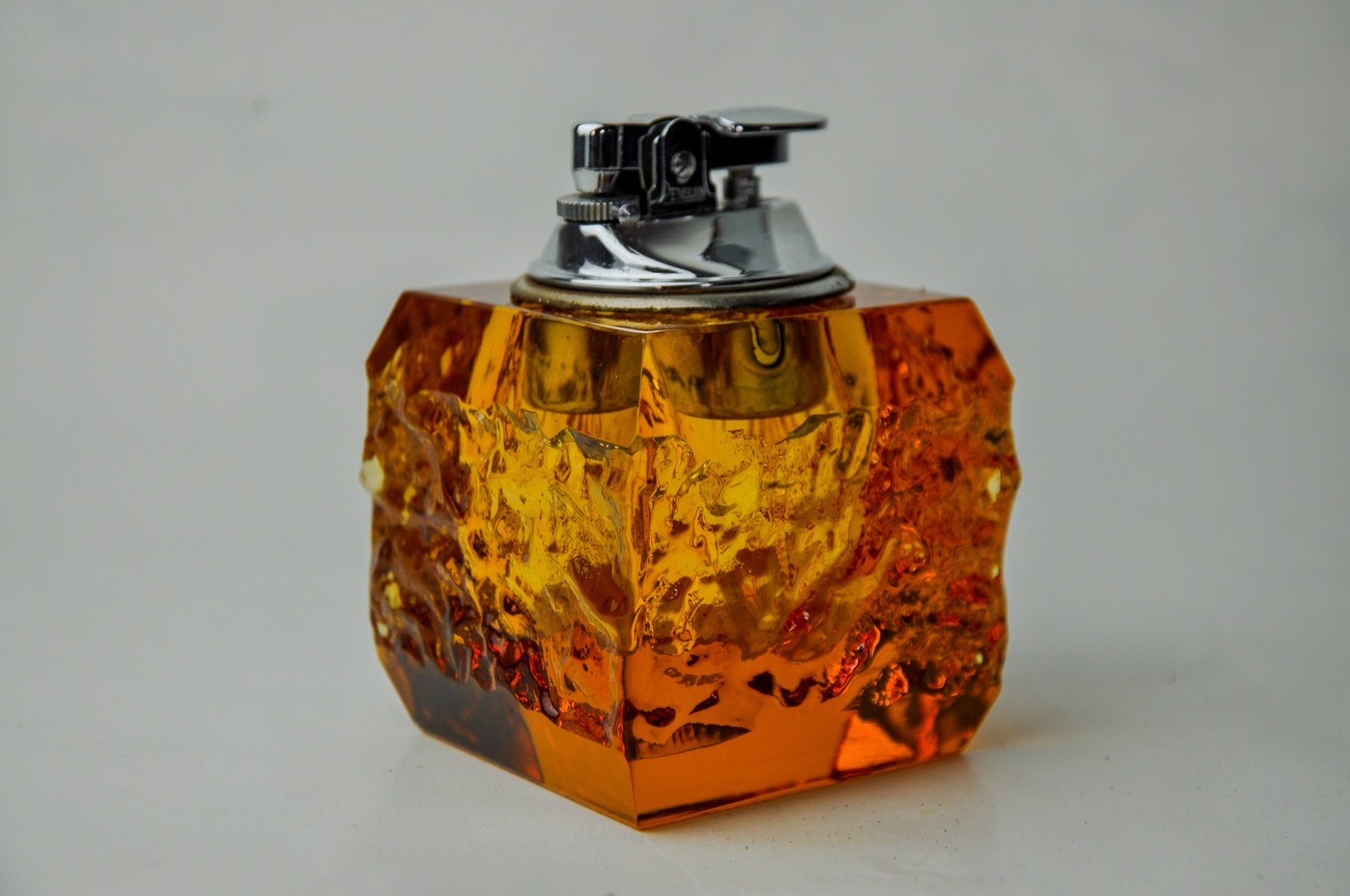 Orange Ice Cube Lighter in Murano Glass attributed to Antonio ...
