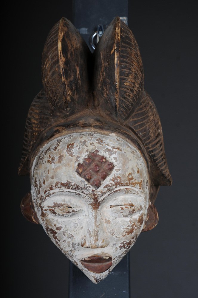 Antique Carved Wooden Face Mask for sale at Pamono