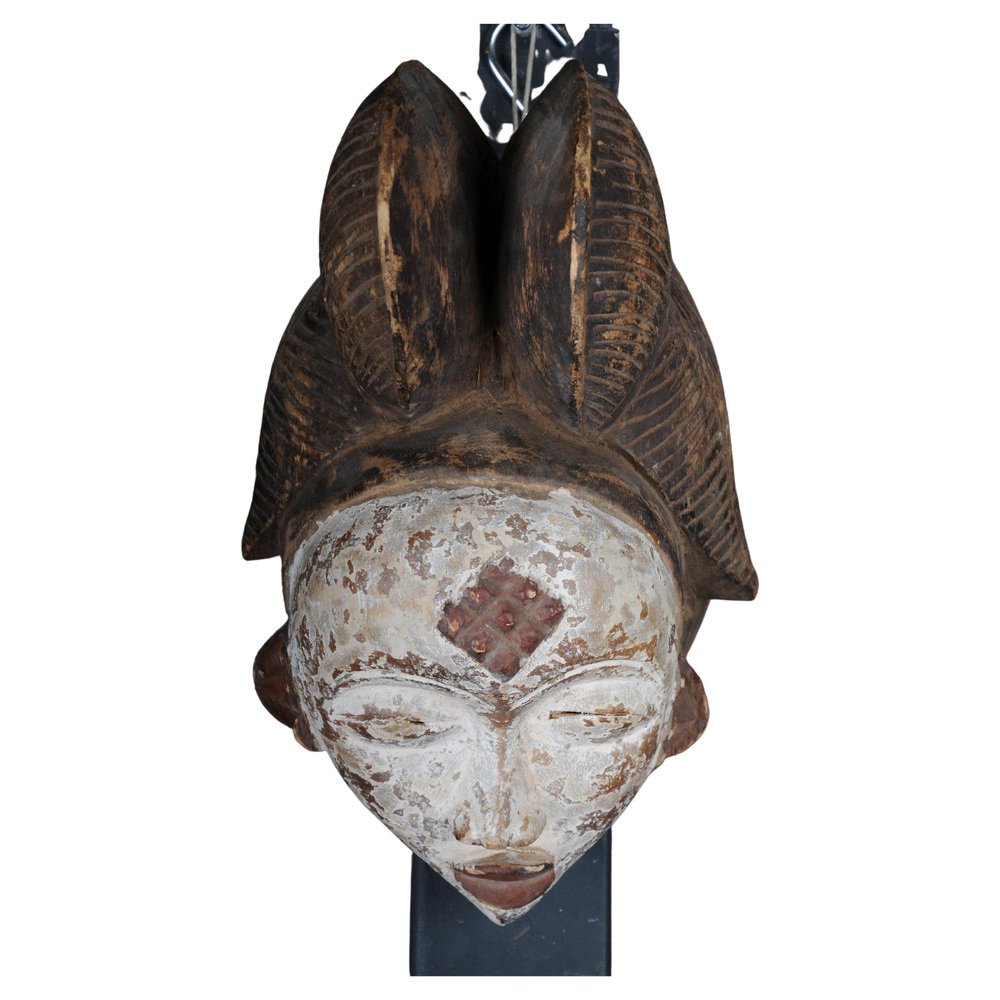 Antique Carved Wooden Face Mask for sale at Pamono