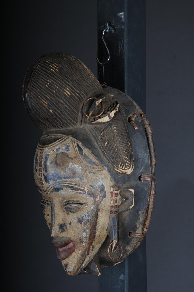 Antique Carved Wooden Face Mask for sale at Pamono
