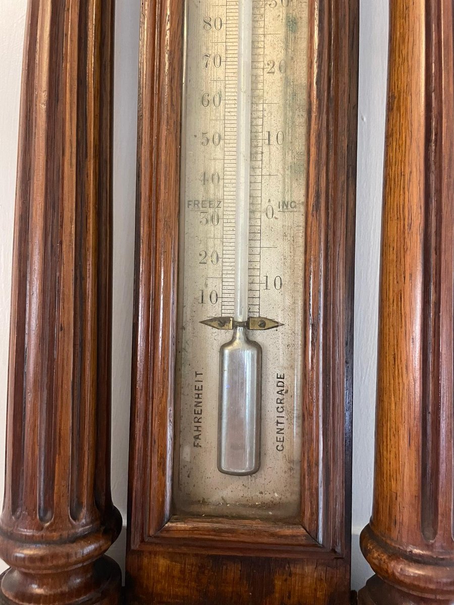 Large Victorian Carved Oak Thermometer, 1870s for sale at Pamono