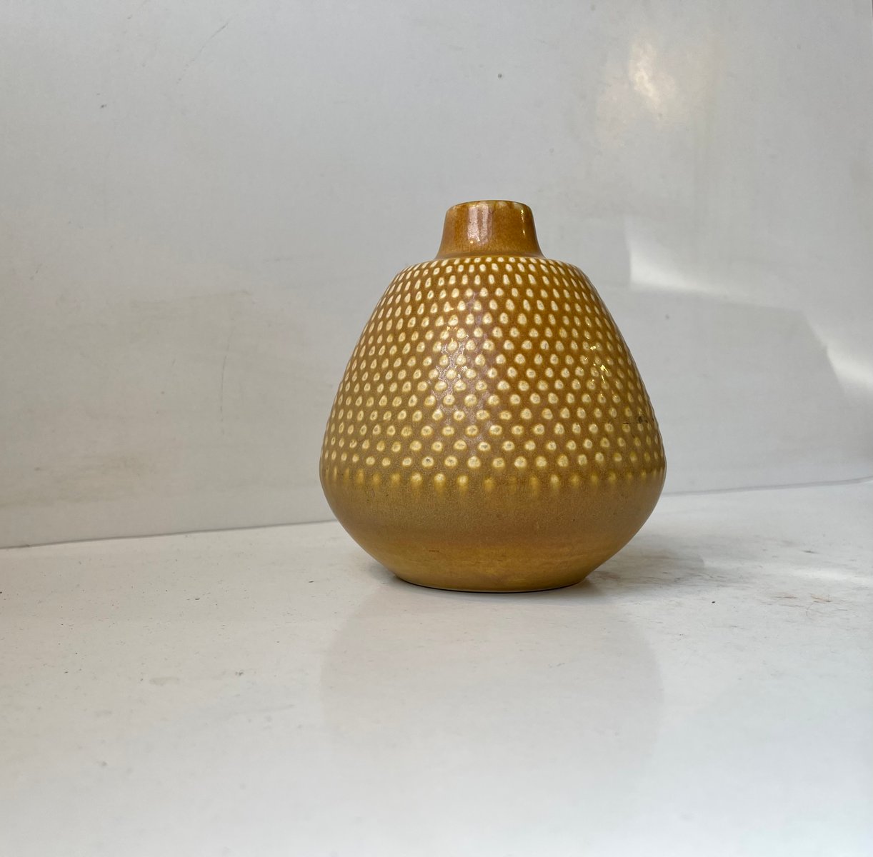 Swedish Modern Dotted Ceramic Vase with Yellow Glaze, 1970s for sale at ...