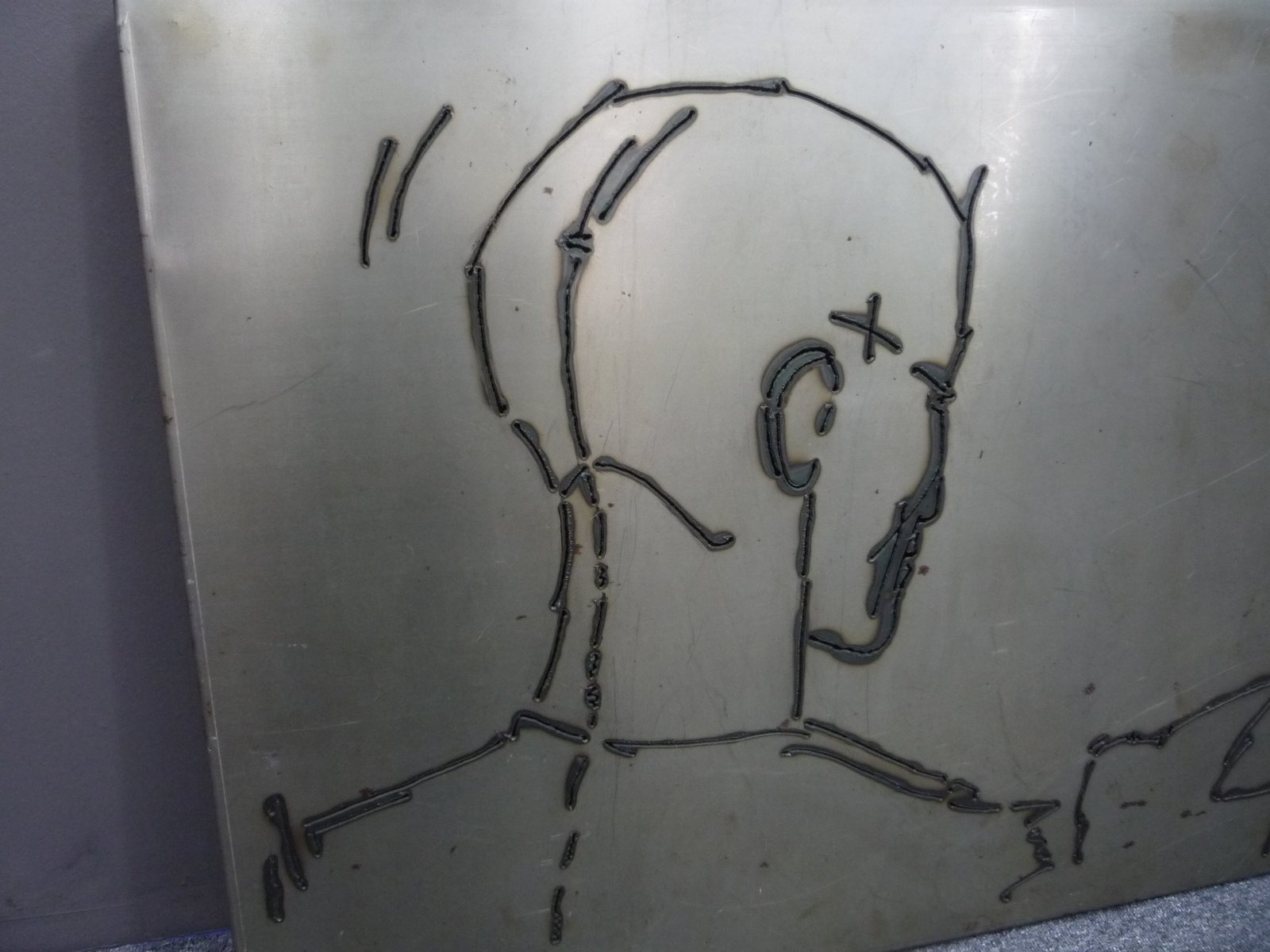 Brutalist Handmade Metal Wall Art by Gui Gui, 1993s for sale at Pamono