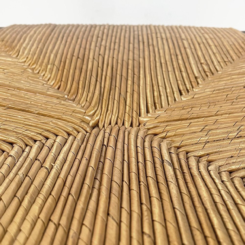 Mid-Century Modern French Dark Wood and Straw Chairs by Georges Robert ...