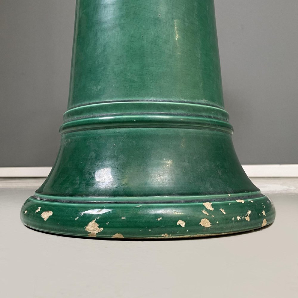 Italian Imperial Style Green Ceramic Columns, 1930s, Set of 2 for sale ...