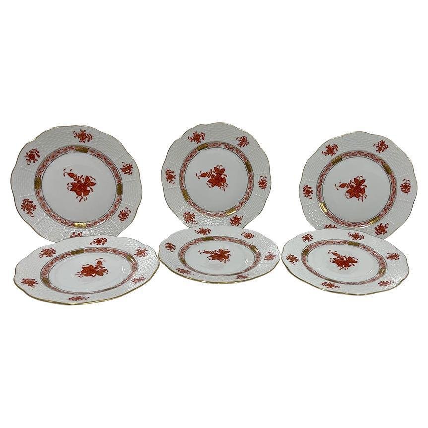 Small Porcelain Chinese Bouquet Plates in Rust Color, 1960s, Set of 6 ...