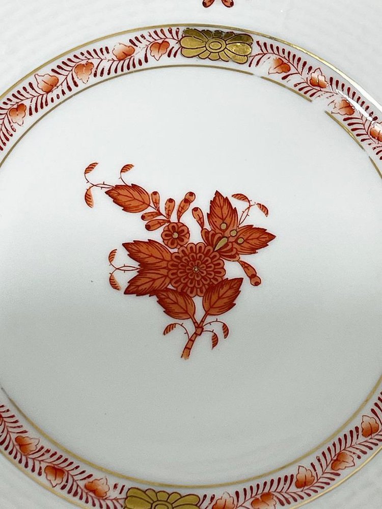 Small Porcelain Chinese Bouquet Plates in Rust Color, 1960s, Set of 6 ...