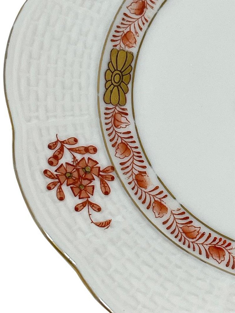 Small Porcelain Chinese Bouquet Plates in Rust Color, 1976, Set of 6 ...