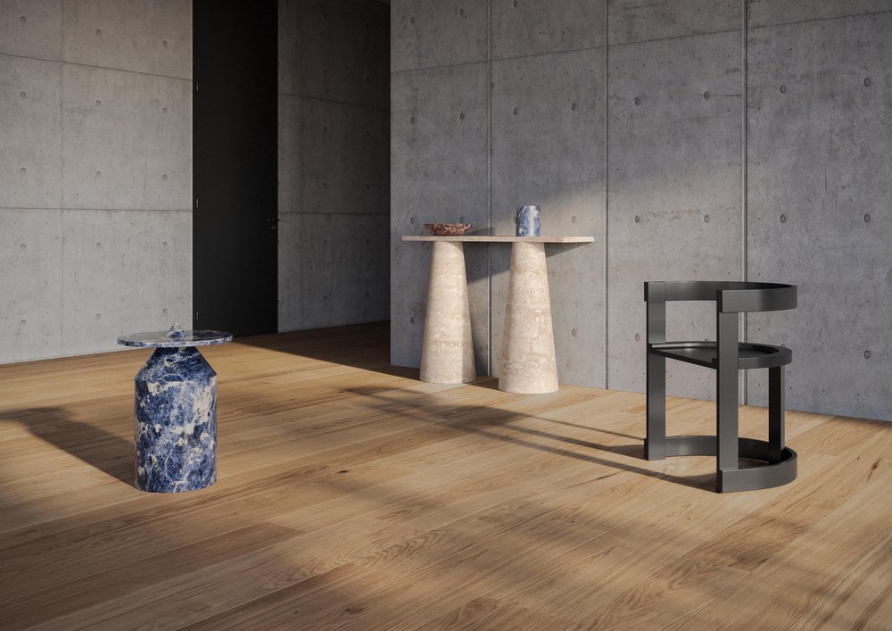 Travertino Inside Out Console Table by Karen Chekerdjian for sale at Pamono