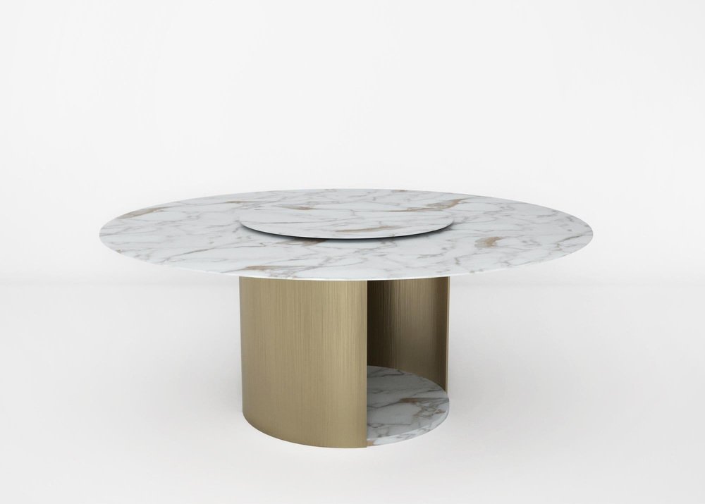 Round Marble Milos Dining Table by Giorgio Bonaguro for sale at Pamono