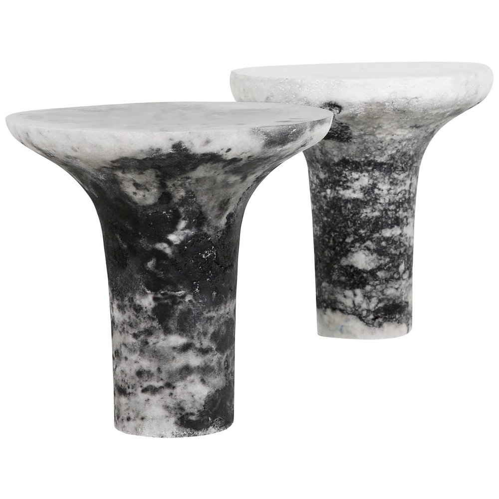 Marbled Salts Gueridons by Roxane Lahidji, Set of 2 for sale at Pamono